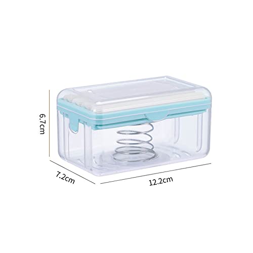 CYFANG Soap Tray Multifunctional Soap Tray Hands-Free Foaming Soap Tray Household Storage Box Drain Tray Lightluxuryblue