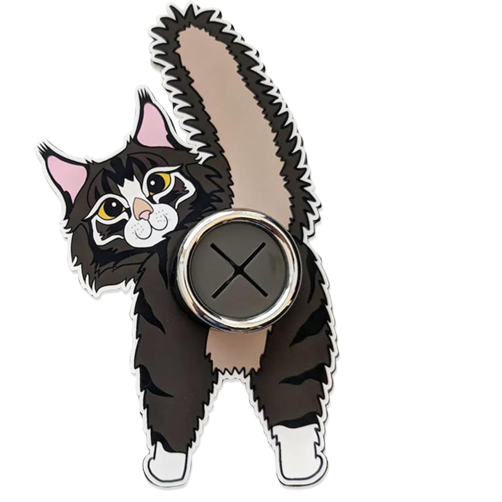 Funny Cat Butt Towel Holder Round Push Towels Cat Hooks with Adhesive Backing,Wall Mount Dishcloth Hook Hanger Dark Brown Prank Cat Hanging Decor,for Home Kitchen Bathroom Cabinet Without Drilling