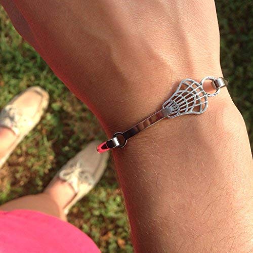 ChalkTalkSPORTS Lacrosse Bangle Bracelet | Stainless Steel | Hypo-Allergenic | Lacrosse Stick
