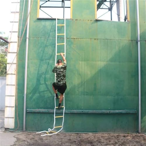 Fire Escape Rope Ladder - Safety Emergency Ladders, Soft Ladder with Hooks, for Home Climbing Fire Escape Reusable (Size : 5M)