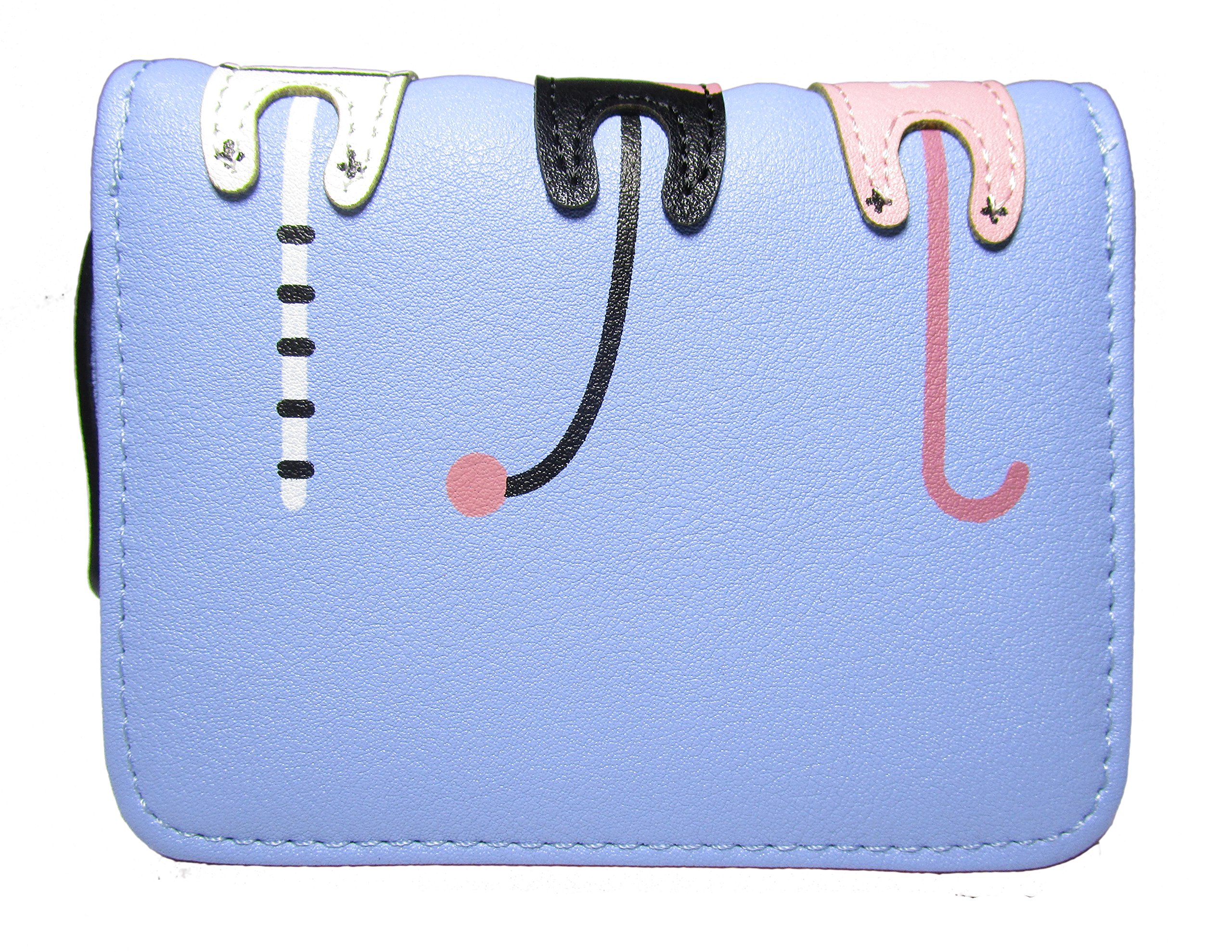 Nawoshow Women Cute Cat Wallet Coin Purse Bifold Wallet Clutch Bag (A-Blue)
