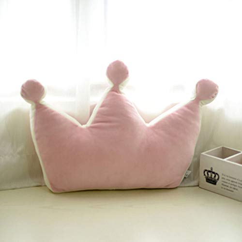 Nunubee Short Plush Crown Shaped Throw Pillows Fluffy Plush Stuffed Toy Gift Kids Room Decoration 14.2 Inch / 36 cm - Pink Triangle Crown