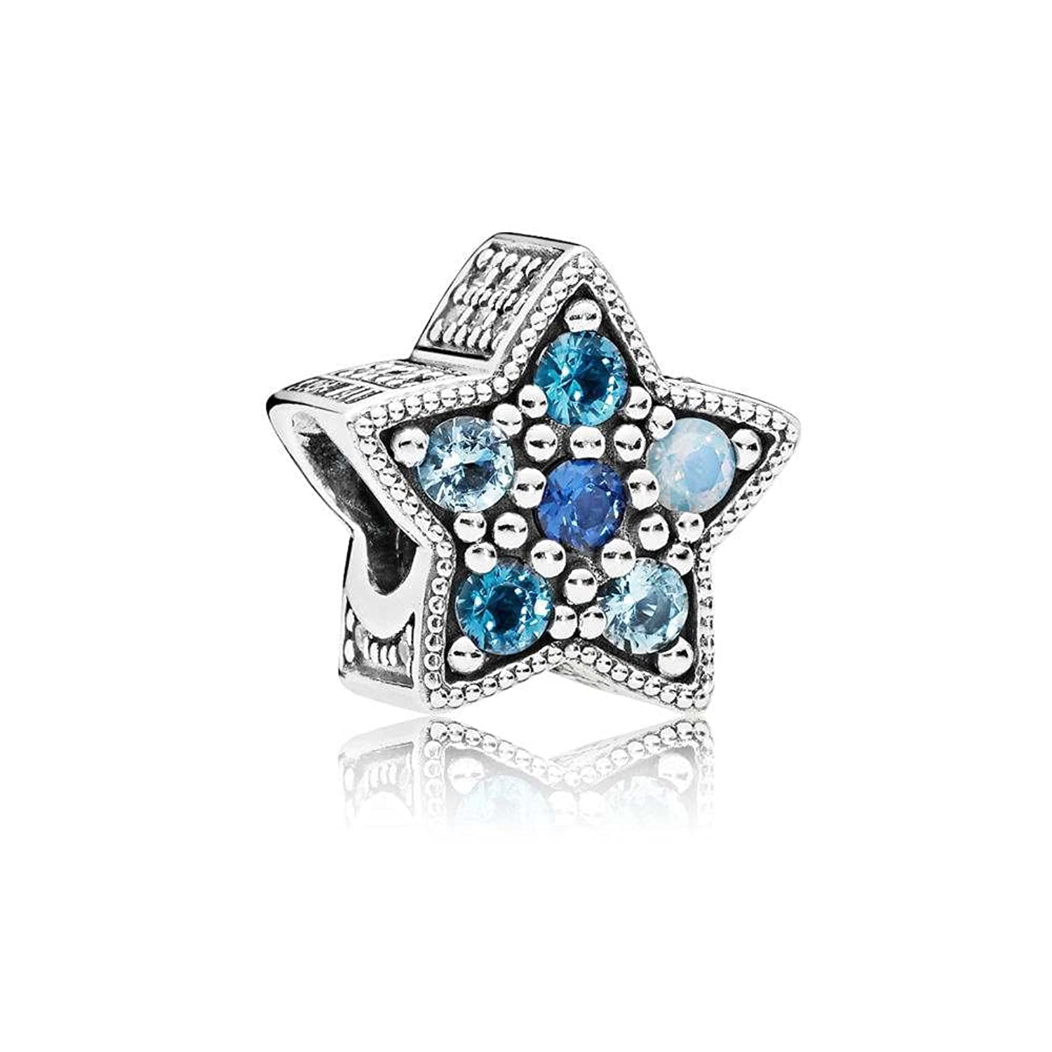 Pandora Sterling Silver Bright Star Multi-Colored Charm 796379NSBMX