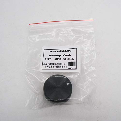 mxuteuk Black Guitar Knob Aluminum Alloy Potentiometer Control Knob Volume Audio Electric Guitar Bass Knob Screw Type 34 x 17mm (d*h) KNOB-06-34BK