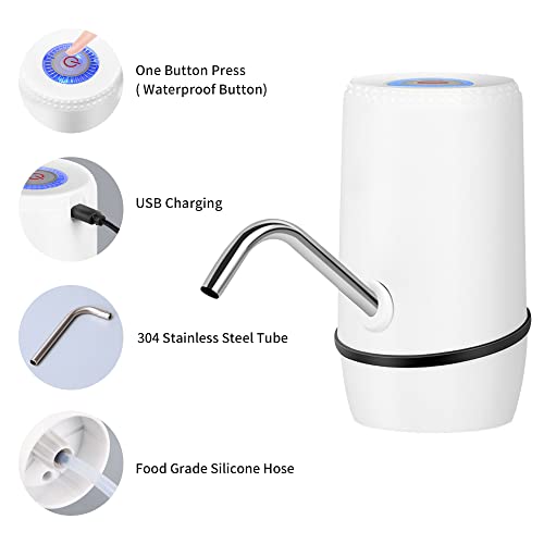 Water Dispenser for 5 Gallon Drinking Water Bottle, Electric Water Pump for 5 Gal Bottle, Portable Water Jug and Automatic Design for Home, Office and Kitchen