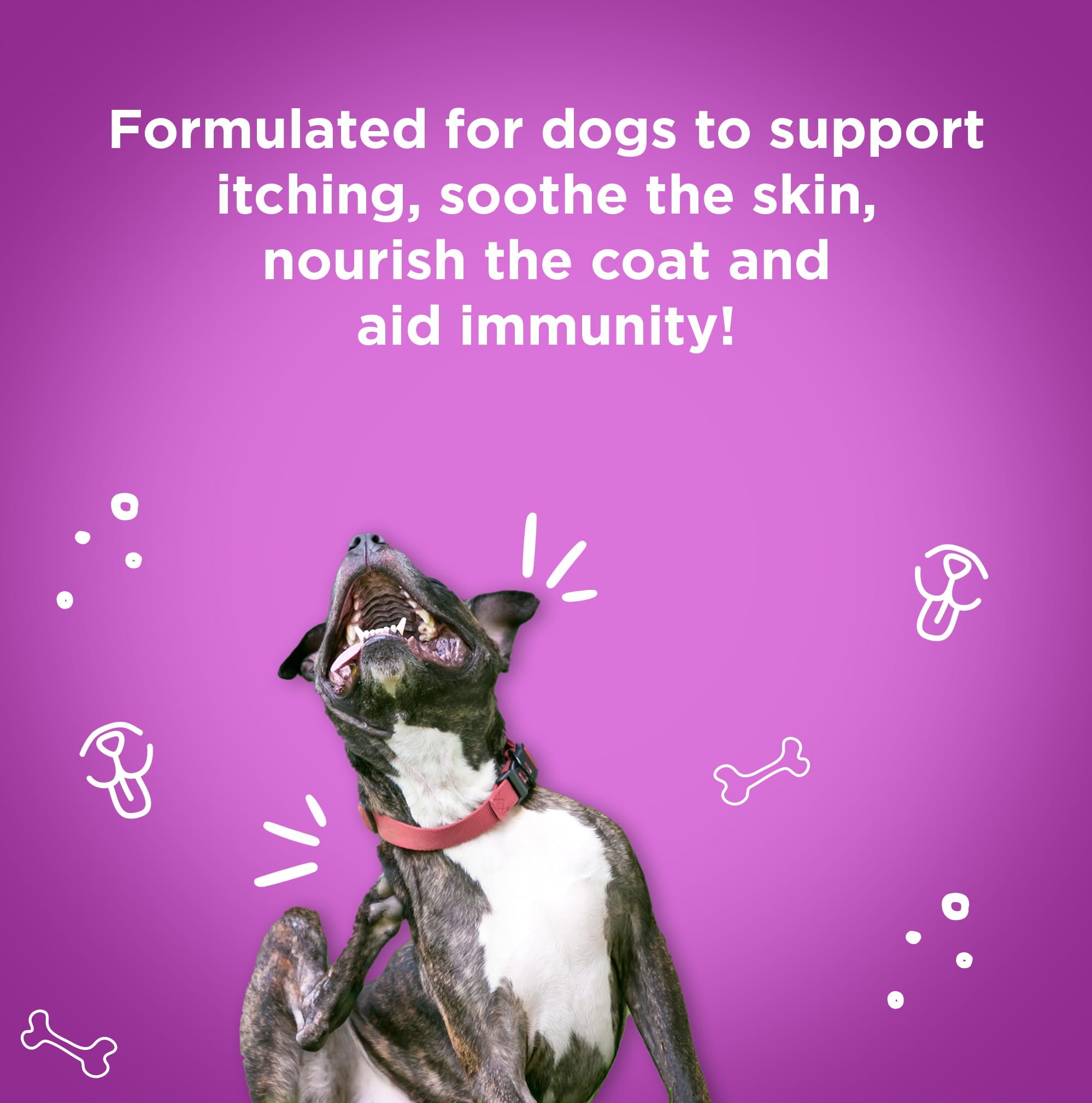 First Impressions Itch, Please! Dog Allergy Chews - Dog Allergy Relief - Stop Licking, Scratching and Chewing - Apple Cider Vinegar, Probiotics, Turmeric - Allergy Relief for Dogs Itching - 120 ct