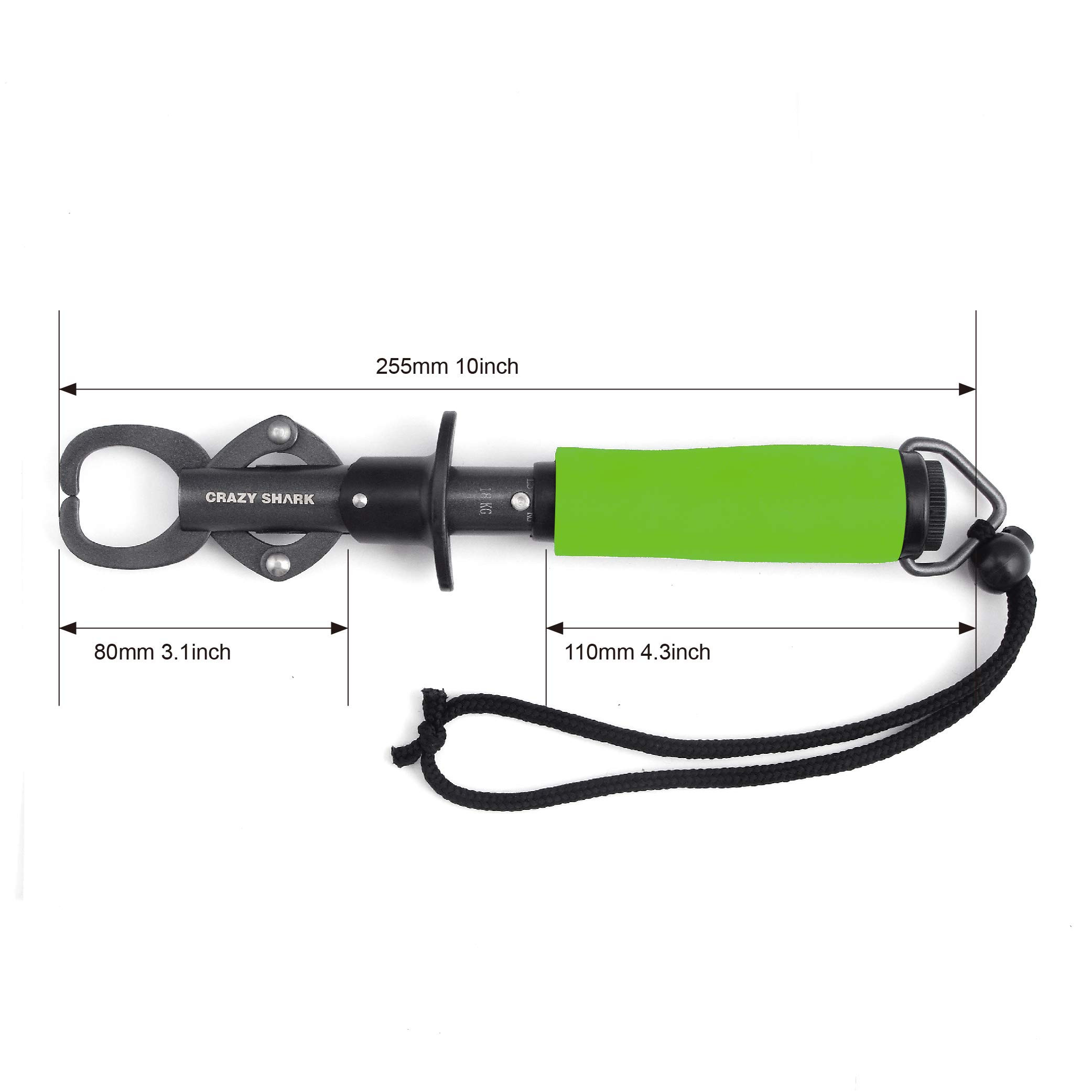 Crazy Shark Aluminum Fish Hook Remover Removal Fishing Tools Tackle Squeeze-Out 6.7in green