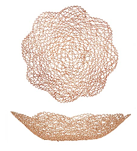 Decorative Bowls for Home Decor and Centerpieces - Gold Vegetable Fruit Bowl for Kitchen Counter, Table Centerpieces for Dining Room and Living Room Decor, Fruit Basket for Kitchen (Largeļ¼