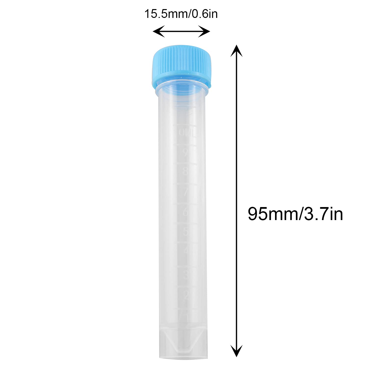 JCBIZ Cryogenic Vial 12PCS 10ml Lab Plastic Frozen Test Tubes Self Standing Vial with Seal Screw Caps Clear Cryovial