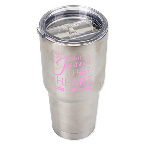 Elanze Designs With Jesus And Coffee Unstoppable Stainless Steel 30 oz Travel Mug with Lid