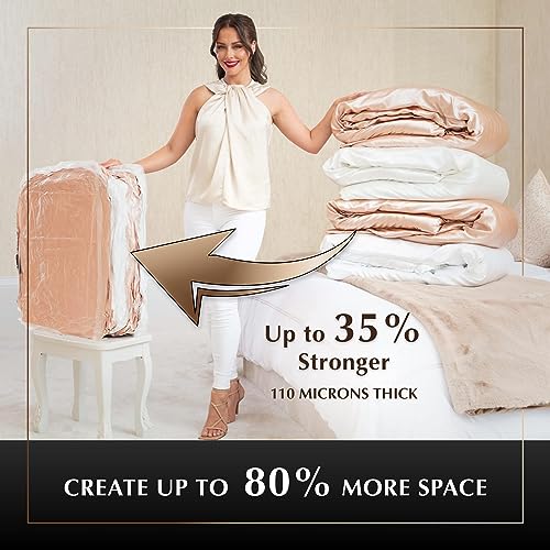 GENIE SPACE - Incredibly Strong Premium Cube Space Saving Vacuum Bags | 2 x MAXI (43x35x18in) | Airtight & Reusable | Create 80% more space | For Clothes, Towels, Bedding, Duvets and more..