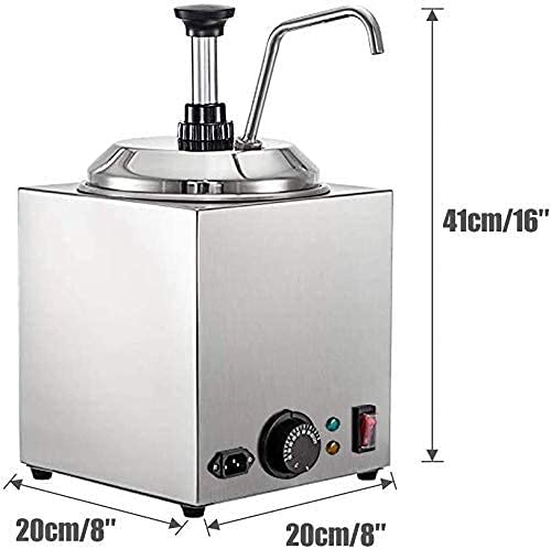 SXFYWYM Sauce and Cheese Warmer Pump Dispenser Hot Fudge Warmer Stainless Steel Spout Heater for Hot Fudge Nacho Cheese Caramel Chocolate Melter for Candy Making