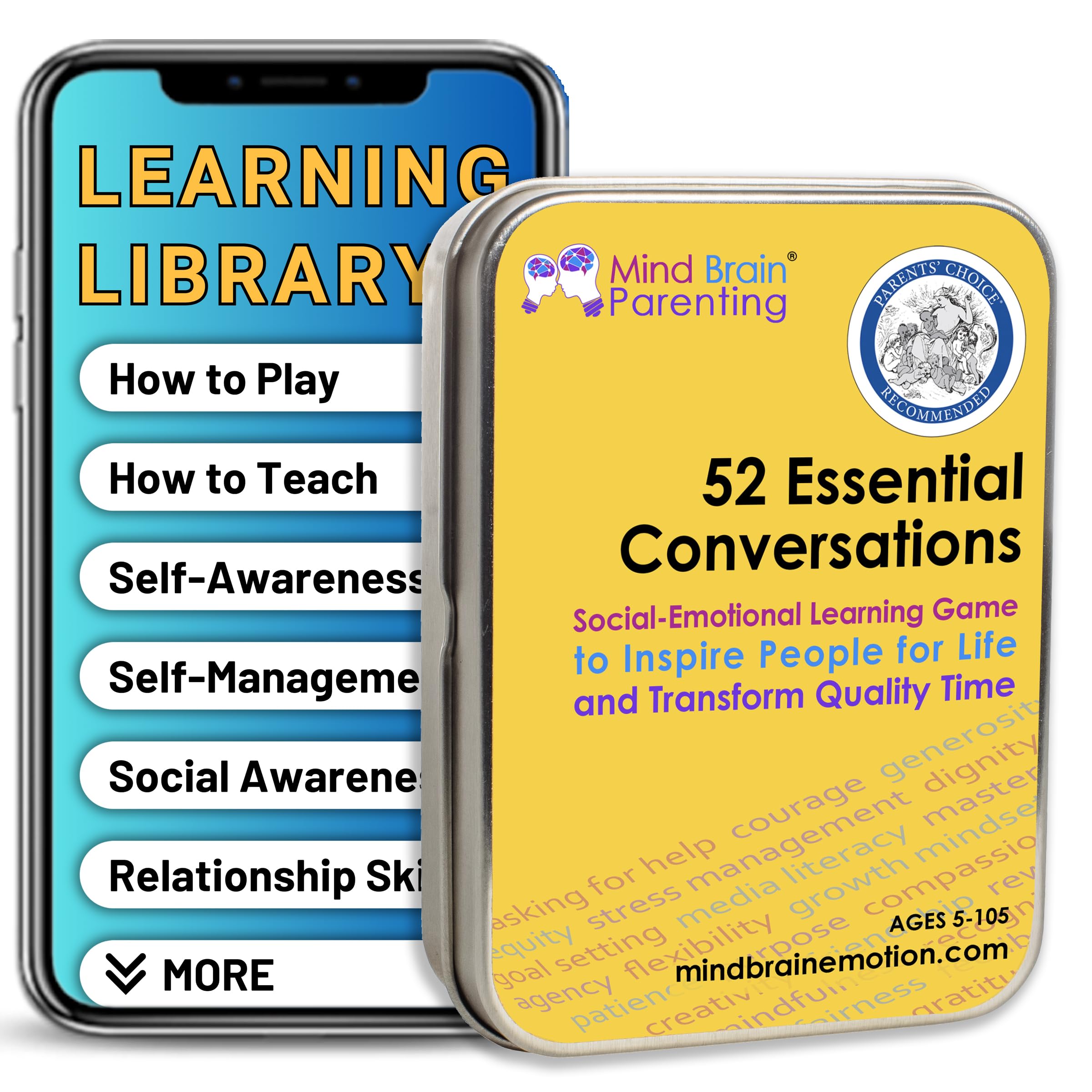 Mind Brain Emotion 52 Essential Conversations for Home, Therapy, Speech, School Classroom - Conversation Cards for Kids, Family, Teacher & Counselor to Build Growth Mindset & Communication Skills