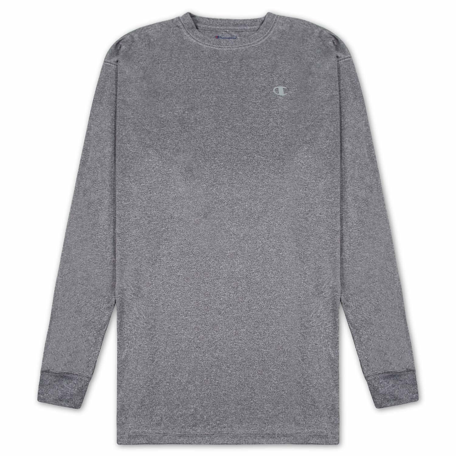 Champion Big and Tall Long Sleeve Dry Fit Shirts – 2 Pack Moisture Wicking Shirt Black/Dark Grey