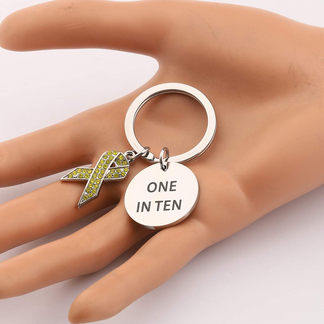 CENWA Endo Awareness Jewelry One In Ten Keychain 1 in 10 Endometriosis Gift For Infertility Mom (ONE IN TEN K)