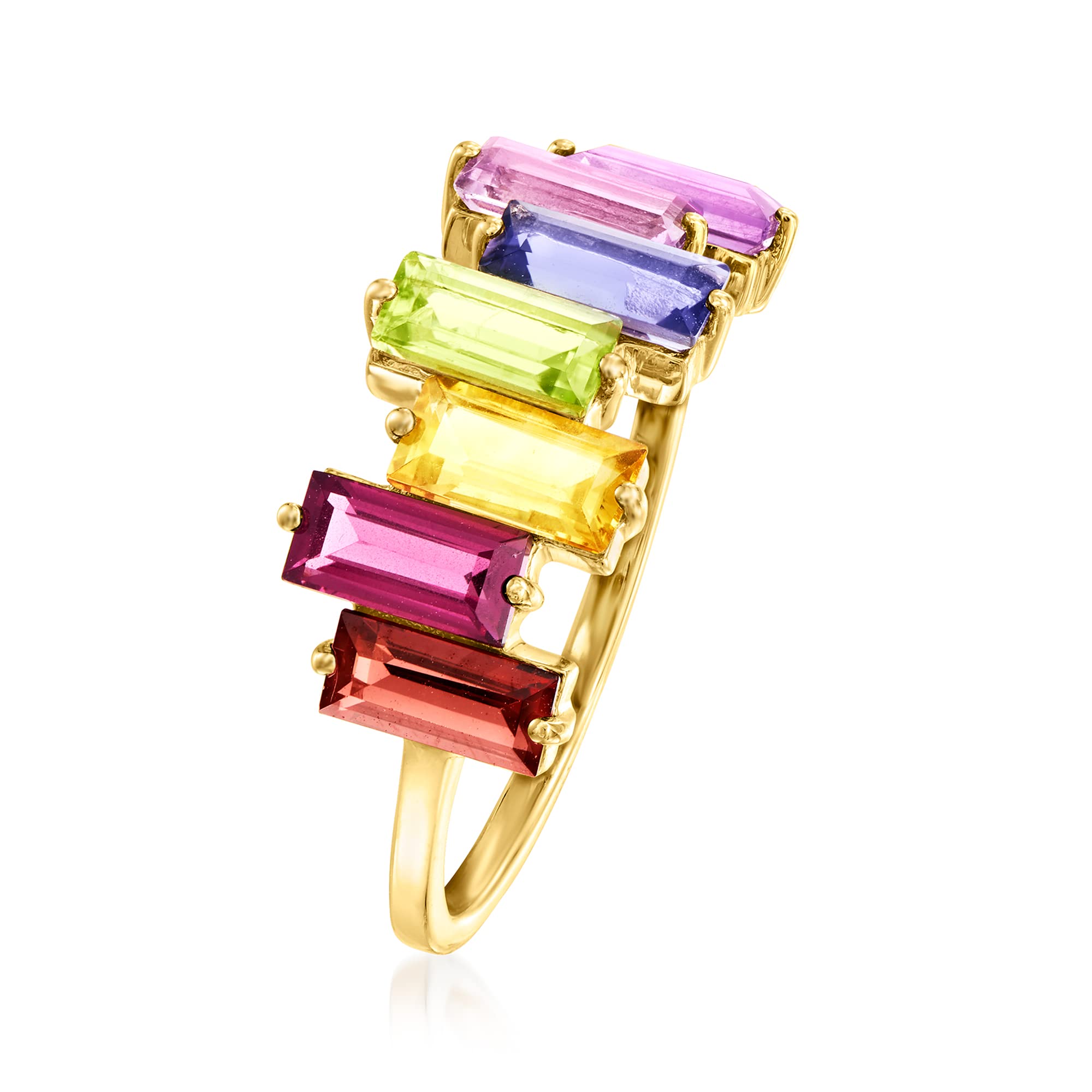 Canaria 1.70 ct. t.w. Multi-Gemstone Ring in 10kt Yellow Gold. Size 8