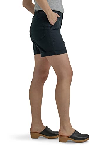 Lee Women's Plus Size Legendary High Rise Relaxed Fit Rolled Short, Black, 20W