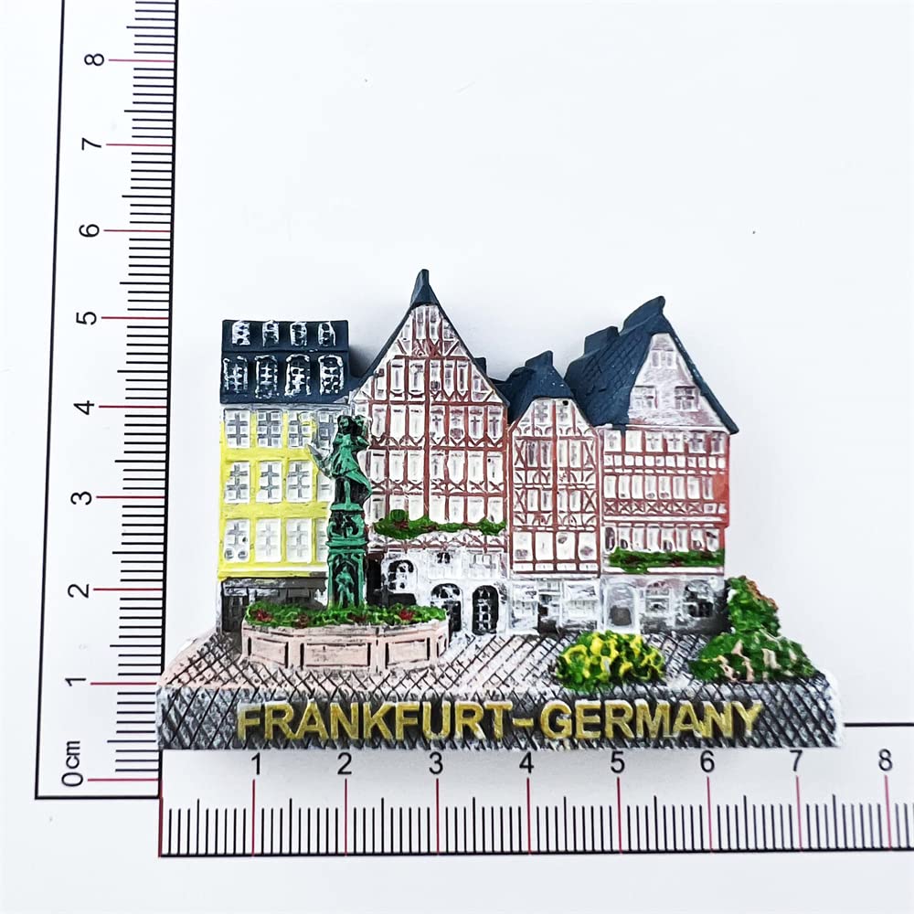 Frankfurt Germany Refrigerator Magnet Tourist Souvenir Fridge Decoration 3D Magnetic Sticker Hand Painted Craft Collection