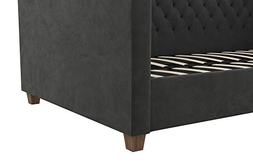 DHP Jordyn Diamond Tufted Upholstered Daybed/ Sofa Bed, Twin Size Frame, Gray Velvet