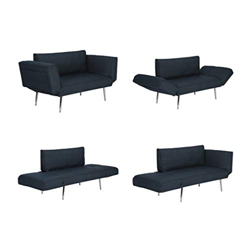 DHP Kylo Linen Futon, Twin, Navy Linen