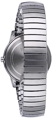 Timex Easy Reader 35mm Day-Date Watch – Silver-Tone Case White Dial with Silver-Tone Expansion Band