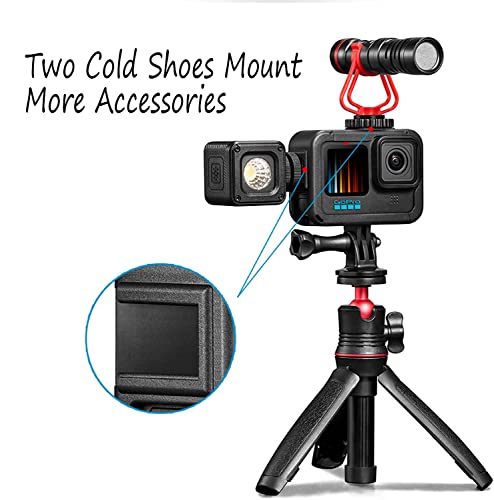Protective Housing Case for Gopro Hero 9/Hero 10/Hero 11 Black, Housing Frame Case Mount Accessories for Gopro Hero9 Action Camera Accessory Kit with Quick Pull Movable Socket and Screw