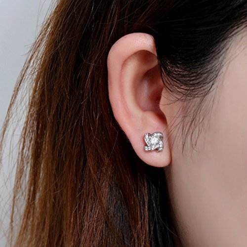 CANDYFANCY 2 Pieces 16g Gem Knit Knot Upper Ear Cartilage Helix Studs Earrings Auricle Piercings 16 Gauges 1/4" 6mm