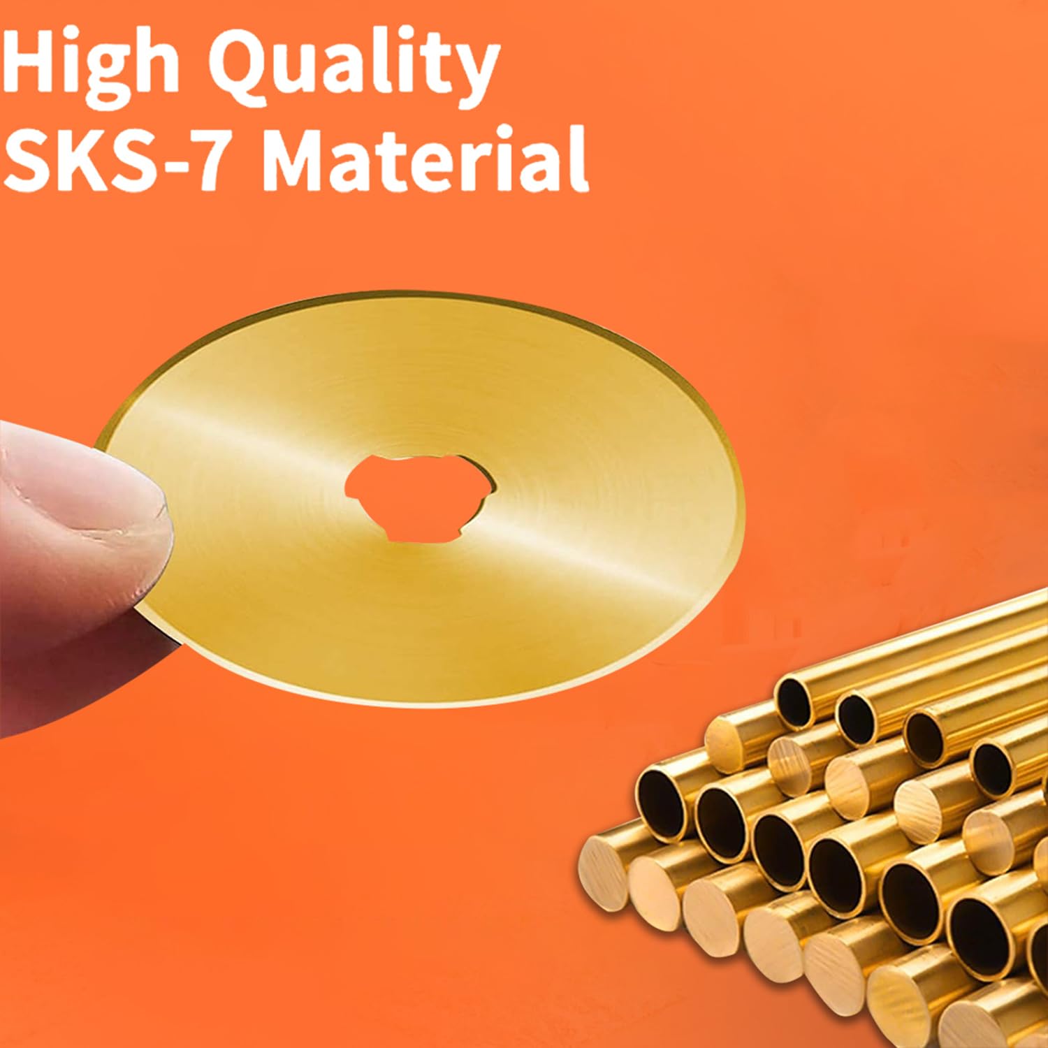 Kingsource SKS-7 Titanium Coated 10 Packs 60mm Rotary Cutter Blades Replacement for Olfa, Fiskar, Martelli, Truecut Cutter Tool, Perfect for Cuts Fabric, Sewing, Leather and Paper