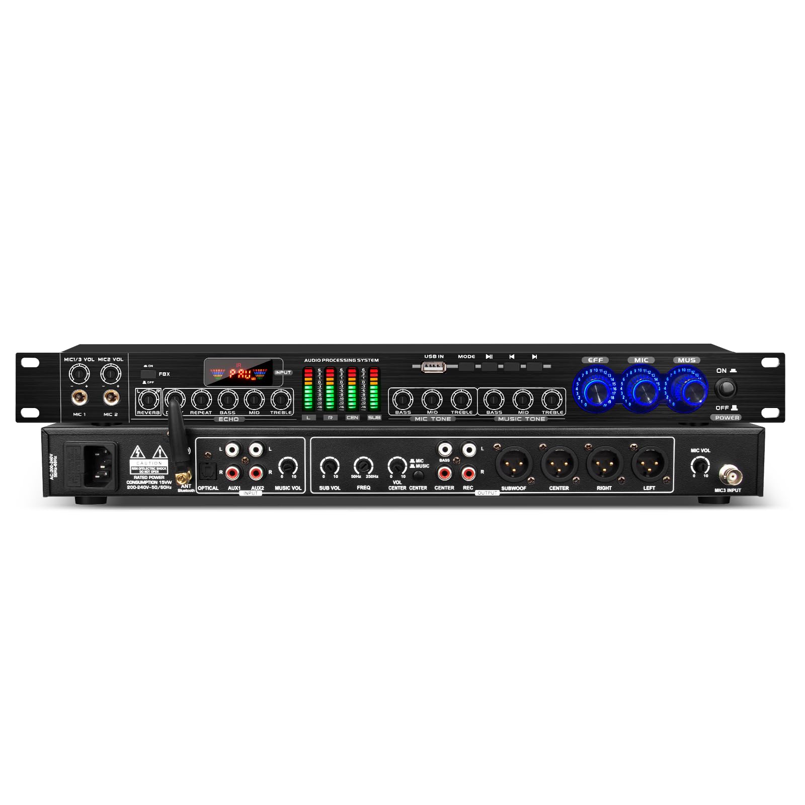 Depusheng S6 KTV Pre-effector Household Reverberator Karaoke Anti-howling Audio Processor USB Bluetooth Device For Household Reverberator Karaoke,Stage,Performance,Wedding