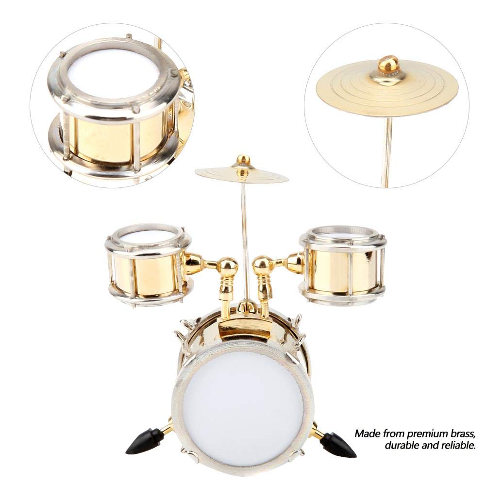 Miniature Musical Instrument Replica Drum Set Ornament Drummer Gift Children's Three Drum Model Decor 8.6x8x5.9cm
