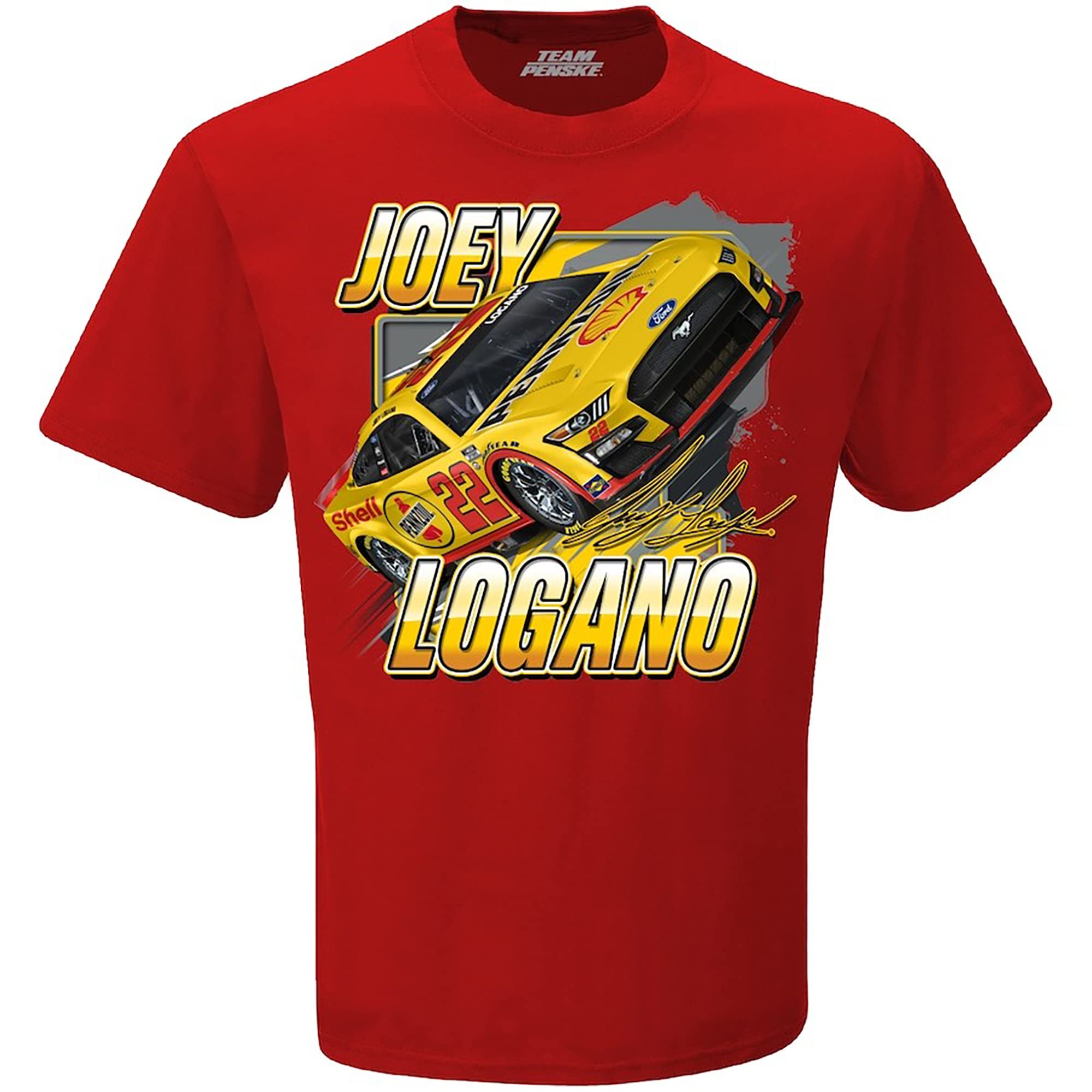 Checkered Flag Sports Joey Logano 22 2023 Racing T-Shirt - Short Sleeve Automotive Racing Apparel Medium