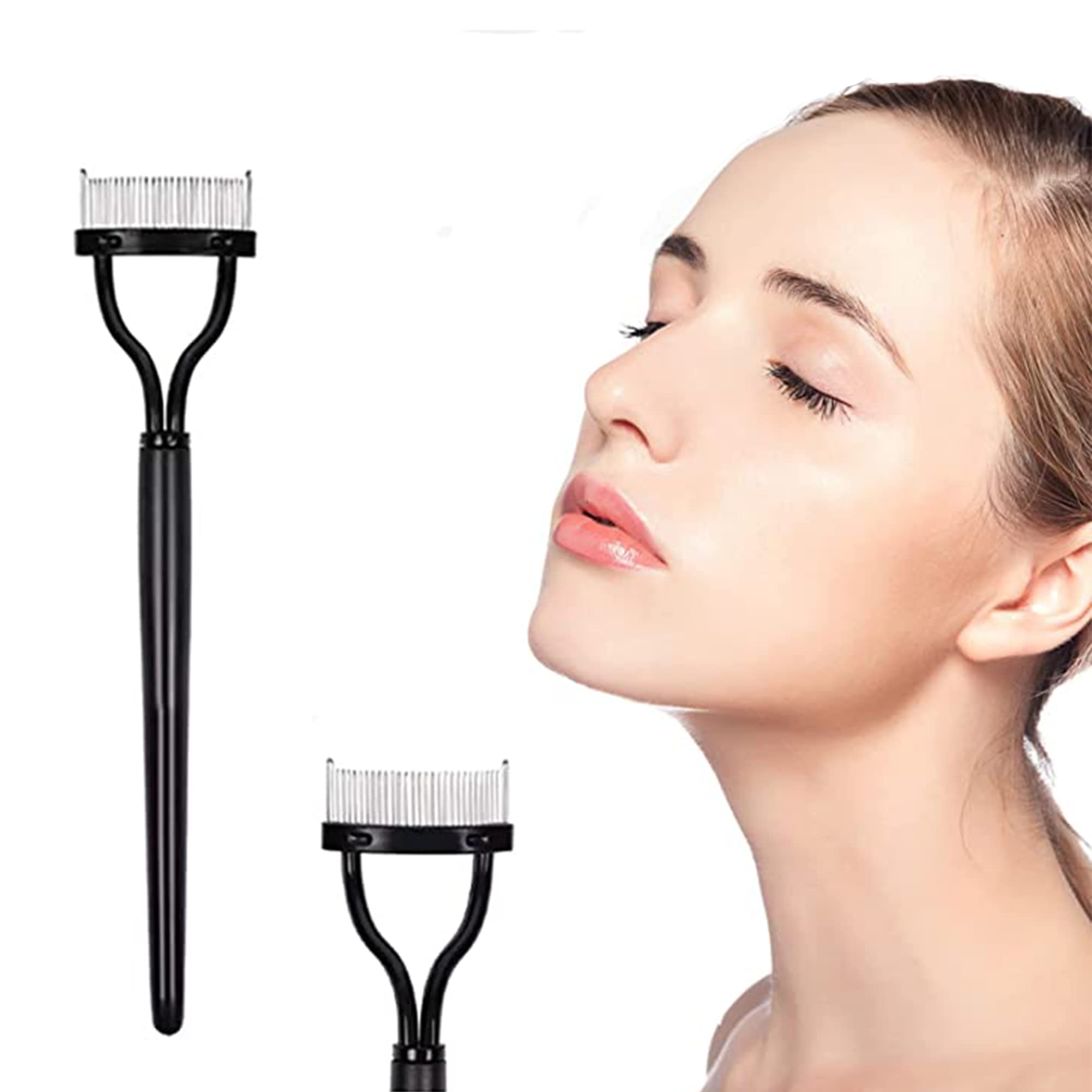 Eyelash Comb Separator Eyelashes Separator Curler,Adonop Eyelash Brush Definer Lash Comb Mascara Eyebrow Applicator with Cover Cosmetic Brushes Tool
