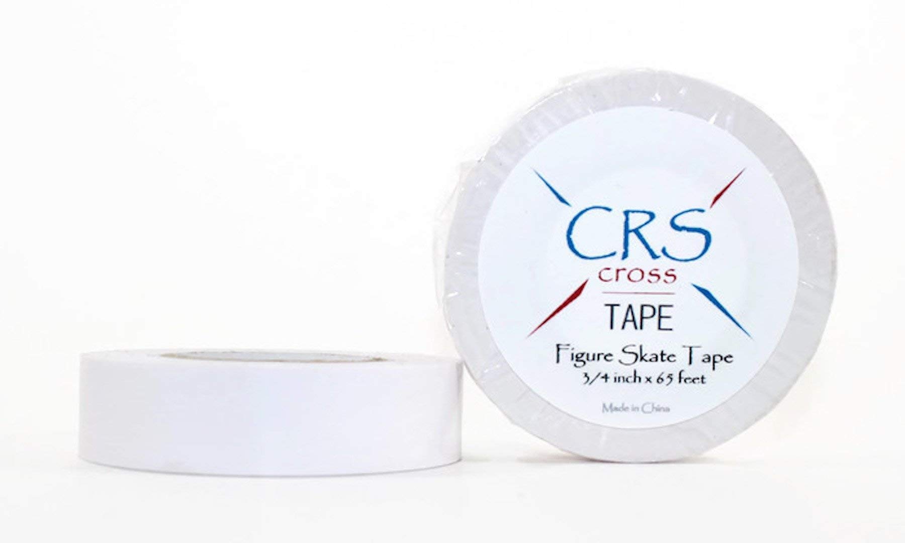 CRS Cross Figure Skate Tape (Combo 1 roll 1.5 inch & 1 roll 3/4 inch) - Longer 65 foot roll to protect leather figure skating boots without polish & keep laces tightened.