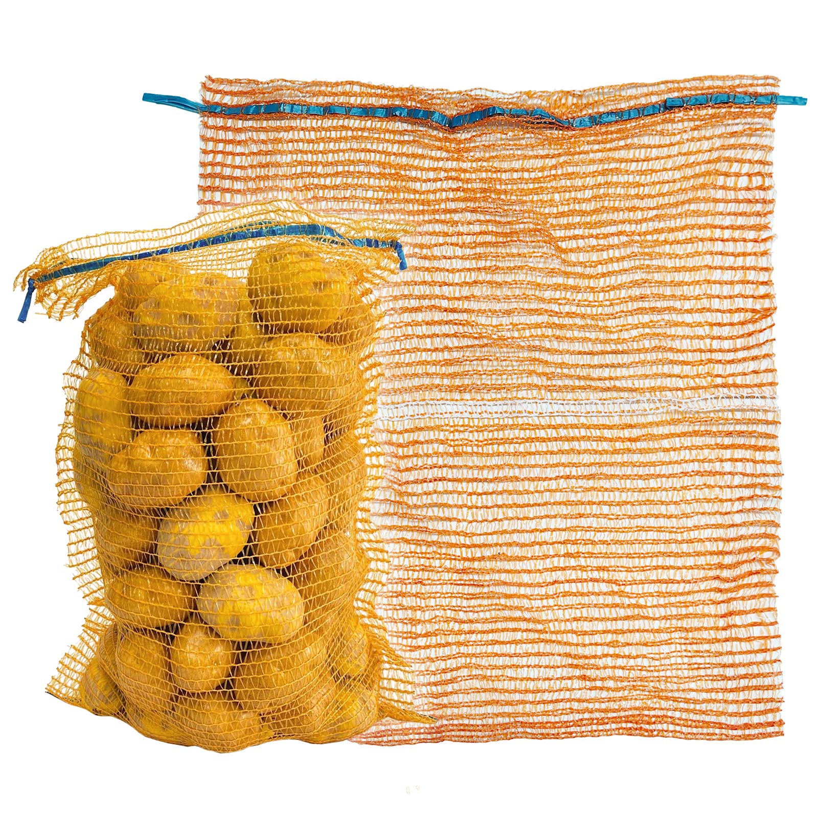 deebree Reusable Potato Storage Mesh Bags, 18"×22” Breathable Mesh Firewood Bags Raschel Mesh Bag for Vegetables Washable Net Bags with Drawstring for Potato Onion Storage 10 Pack