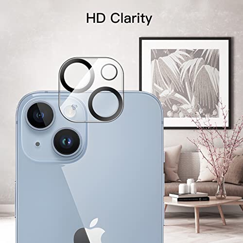 JETech Full Coverage Screen Protector for iPhone 14 Plus 6.7-Inch (NOT FOR iPhone 14 6.1-Inch) with Camera Lens Protector, Tempered Glass Film, HD Clear, 2-Pack Each