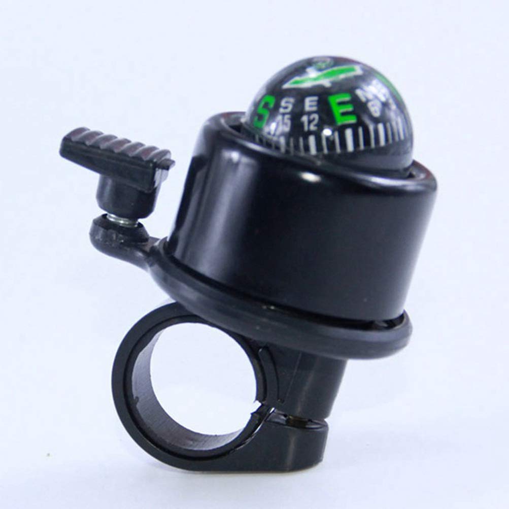 CLISPEED Aluminum Bike Bell Compass Bell Bicycle Bells Crisp Loud Melodious Sound for Adults and Kids (Black)