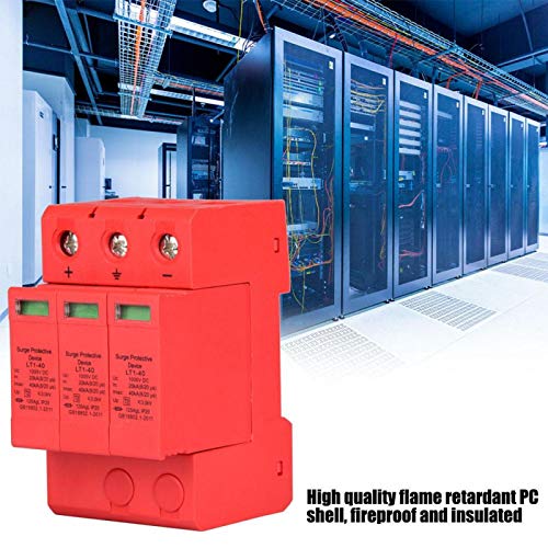 Fafeicy 3P DC Power Surge Protector Lightning Protection Arrester Device(3p40ka)