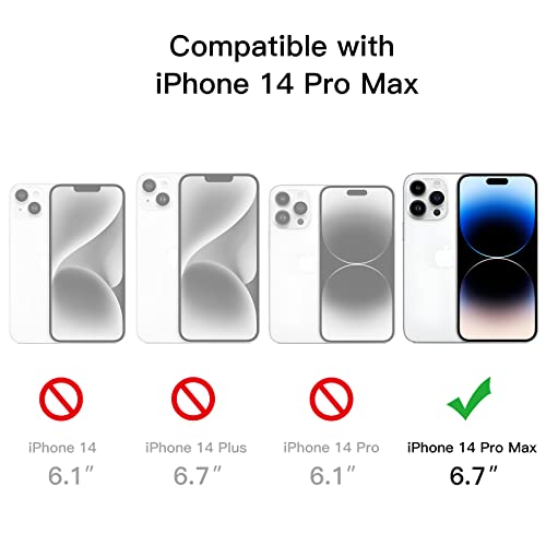 JETech Kickstand Case for iPhone 14 Pro Max 6.7-Inch (NOT for iPhone 14 Pro 6.1-Inch), Support Wireless Charging, Slim Shockproof Bumper Phone Cover, 3-Way Metal Stand (Clear)