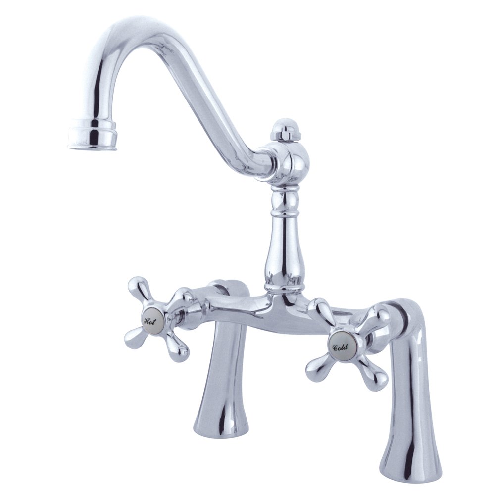 Kingston Brass Elements of Design ES3231AX Vintage Deck Mount Clawfoot Tub Filler, 8- 1/2', Polished Chrome