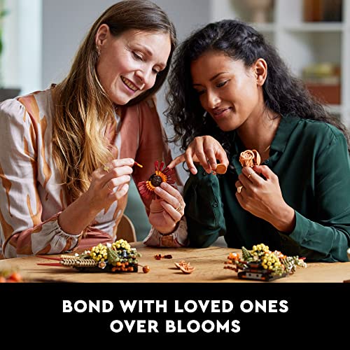 LEGO Icons Dried Flower Centerpiece 10314 Botanical Collection Crafts Set for Adults - Artificial Flowers with Rose and Gerbera, Table or Wall Decoration, Home Décor