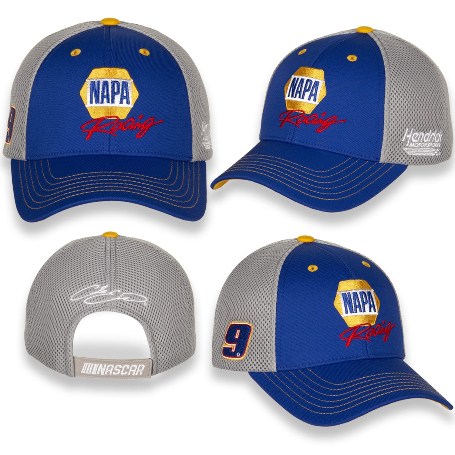 Checkered Flag Sports Chase Elliott 2022#9 NAPA Racing NASCAR Spoiler Blue Gray Hat