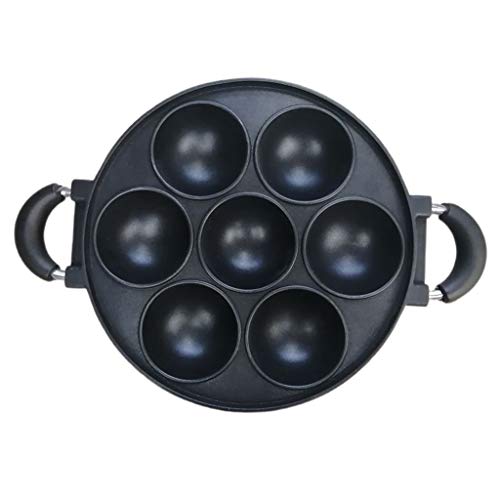 Dsxnklnd 7-Hole Cake Cooking Pan Cast Iron Omelette Pan Non-Stick Cooking Pot