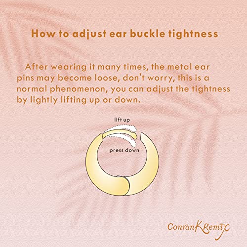 CONRAN KREMIX Small Thick Gold Chunky Hoop Earrings Star Cubic Zircon Lightweight Hoops For Women