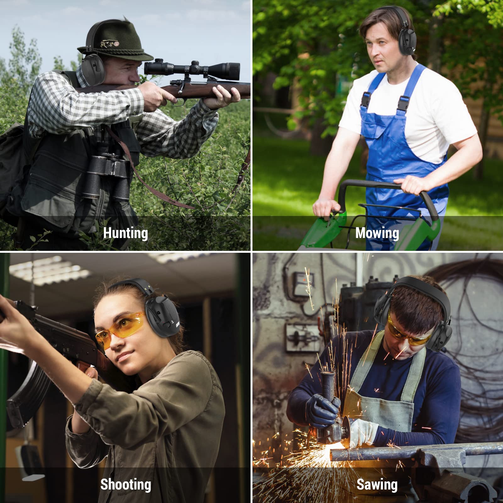 conree Shooting Ear Protection, Electronic Noise Cancelling Ear Muffs Hearing Protection, Sound Amplification Earmuffs Hearing Protector for Shooting Range, Hunting.