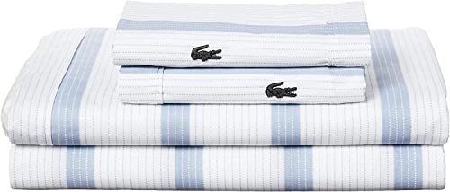 Lacoste 4-Piece Cotton Sheet Set, Archive, Zen Blue, Full