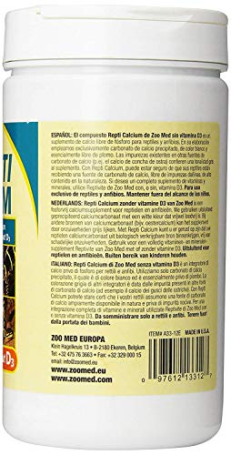 Zoo Med Repti Calcium Ultra Fine Precipitated Calcium Carbonate Reptile Supplement without Vitamin D3, 12-Ounce