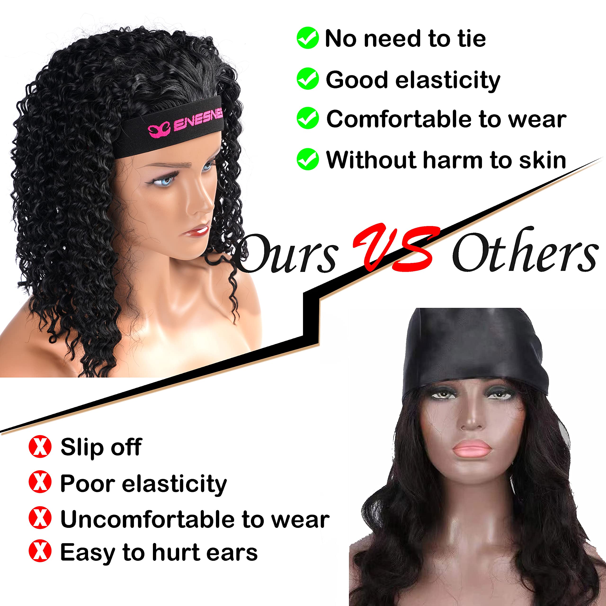 Elastic Bands for Lace Front Wigs and Baby Hair - Headband Wrap to Lay Edges, Wig Accessories (Black+Pink-02)