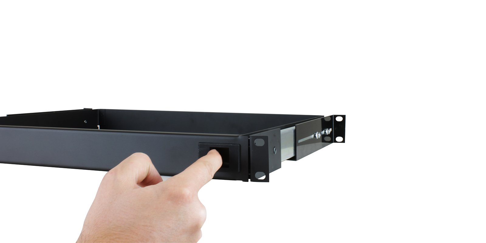 Penn Elcom R1291K/2L Sliding Rack Drawer (1U) with 2 Slam Locks (for Audio Racks, Home Theatres, IT), 15 Inch Depth