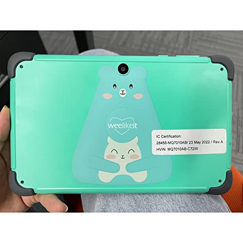 weelikeit Kids Tablet 7 inch Android 11, Learning Tablet for Children, 2GB + 32GB Toddler Tablets with YouTube, Netflix, WiFi 6, Bluetooth 5.0, Dual Camera, Shockproof Case, Stand, Stylus(Green)