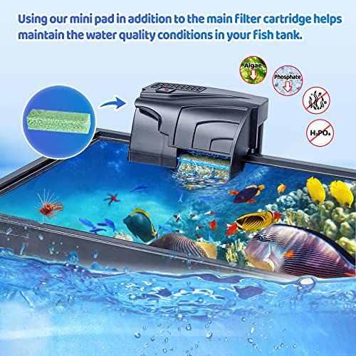 HiTauing 6 Count Phosphate Reducer Filter Pads for aqueon,Fish Tank Filter Pads for QuietFlow LED PRO Model 10